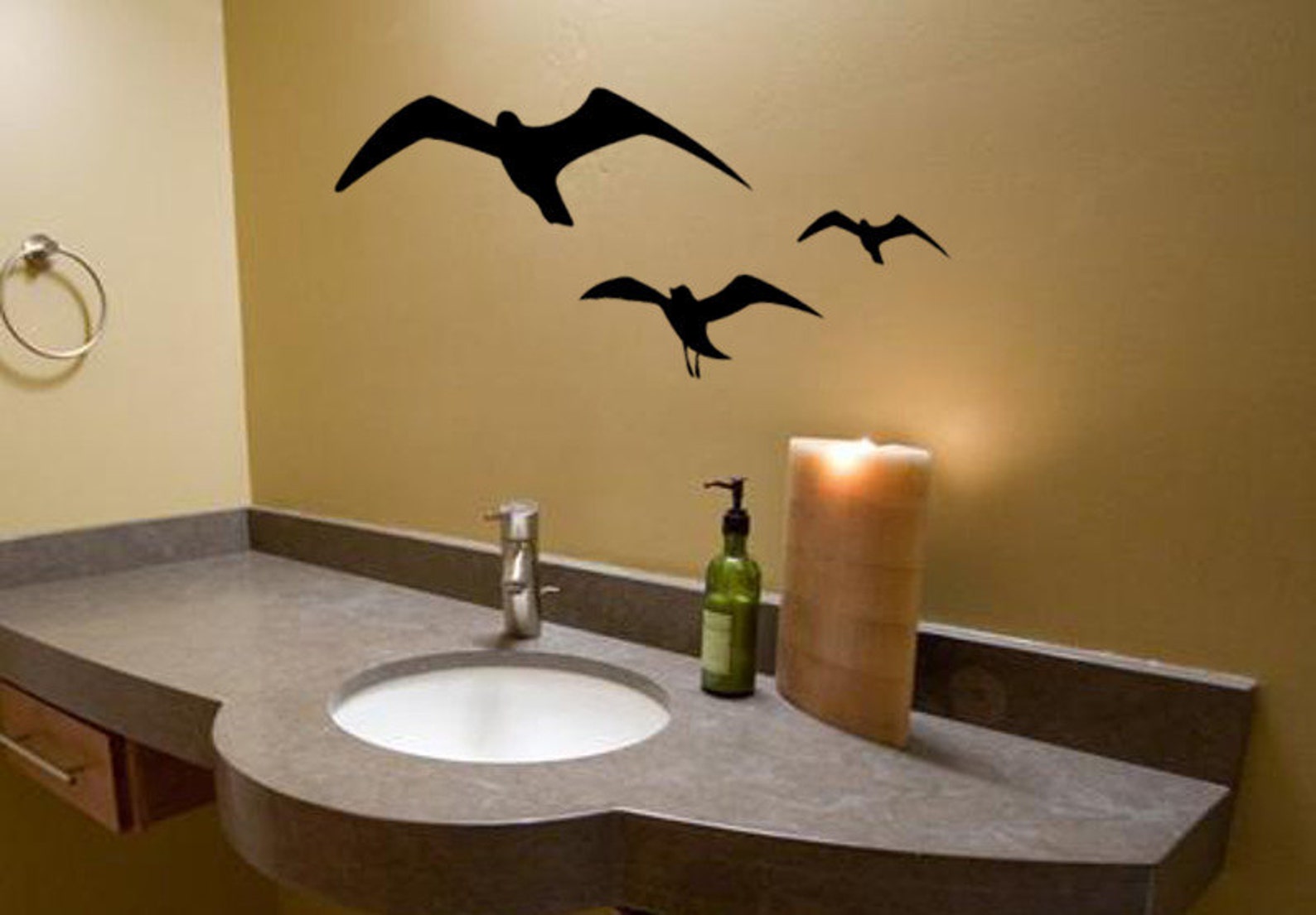 Seagull Wall Decal Flying Birds Sticker Sea Bird Flock - Etsy