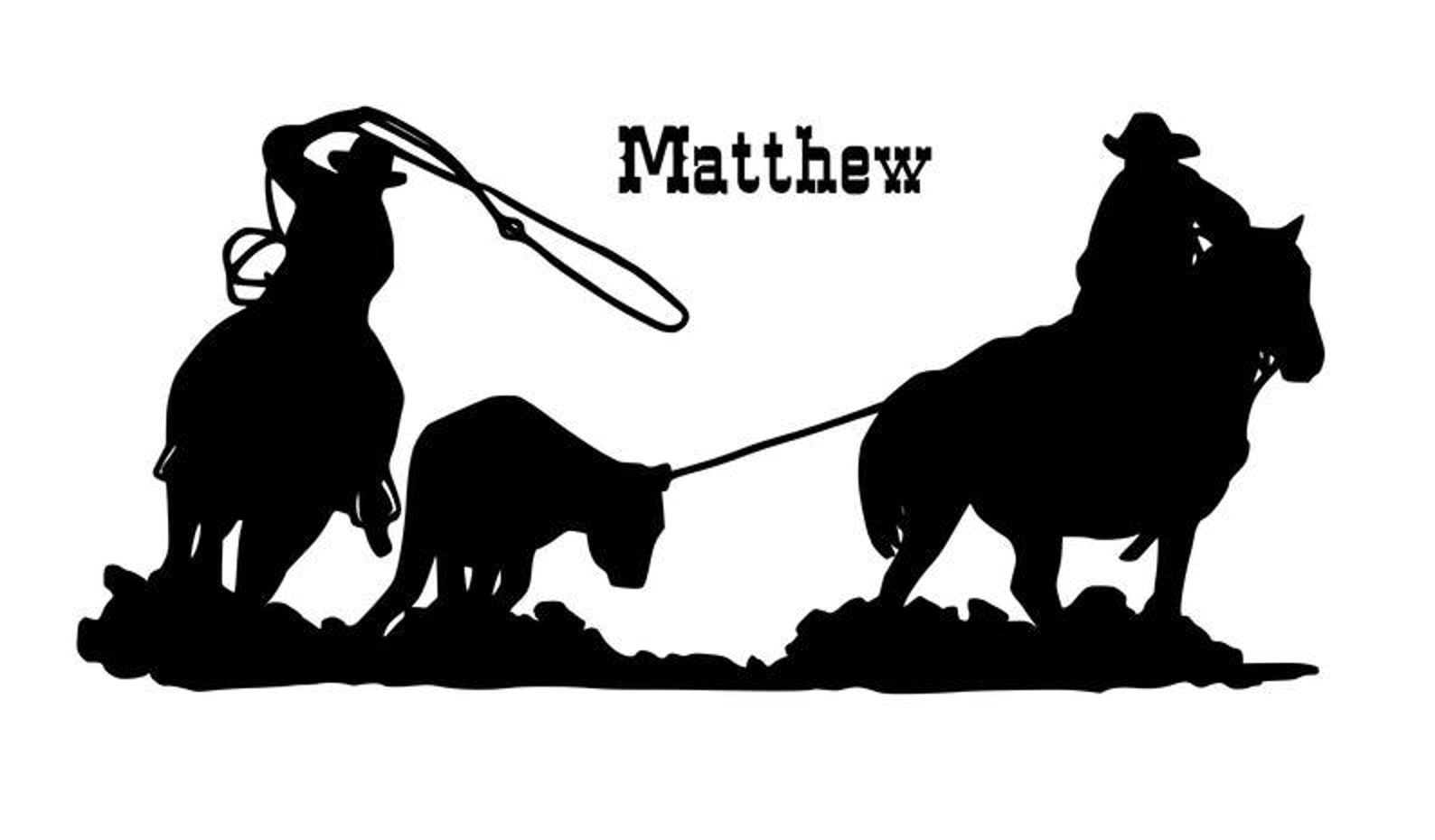 Horse Wall Decal Rodeo Team Roping Cowboy Personalized Western - Etsy UK