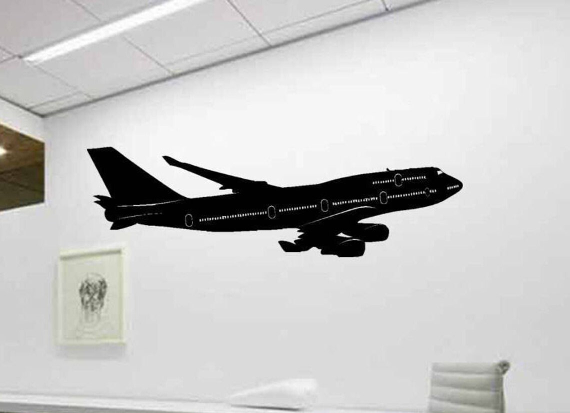 Jet Airplane Vinyl Wall Decal Boeing Jumbo Jet 747 Aviation | Etsy