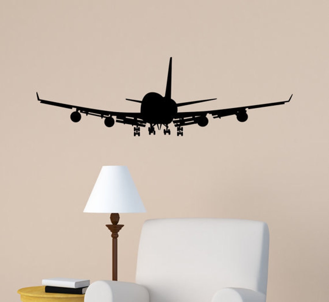 Airplane Wall Decal Jet Airliner Wall Sticker Aircraft Jumbo - Etsy