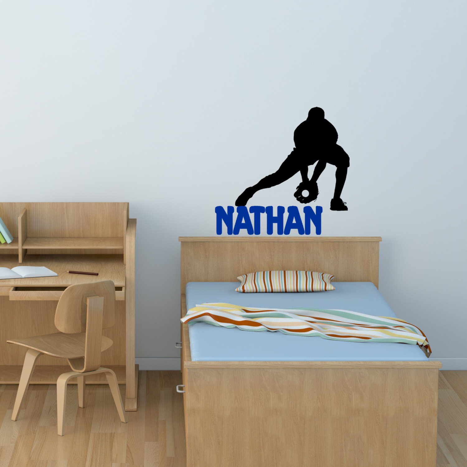 Baseball Wall Decal Boys Name Sticker Teen Personalized - Etsy