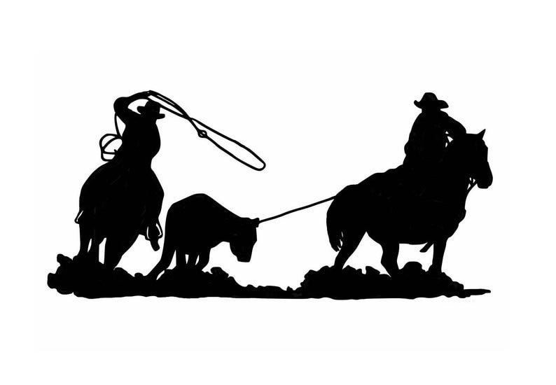 Horse Team Roping Decal Cowboy Rodeo Horse Rider Sticker - Etsy