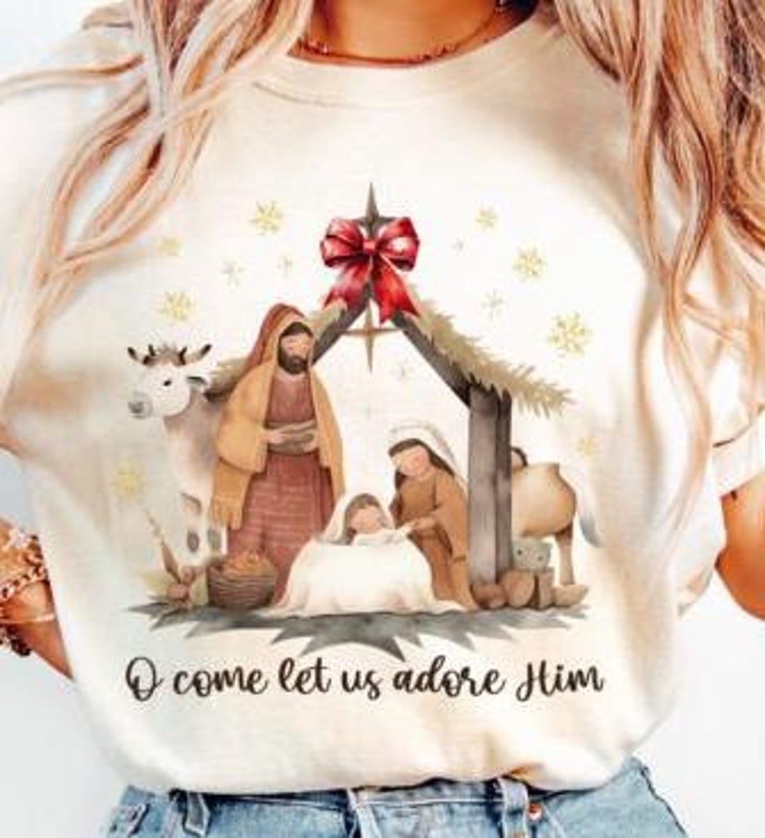 Adore Him Christian Jesus Christ Christmas Digital Download Instant SVG ...