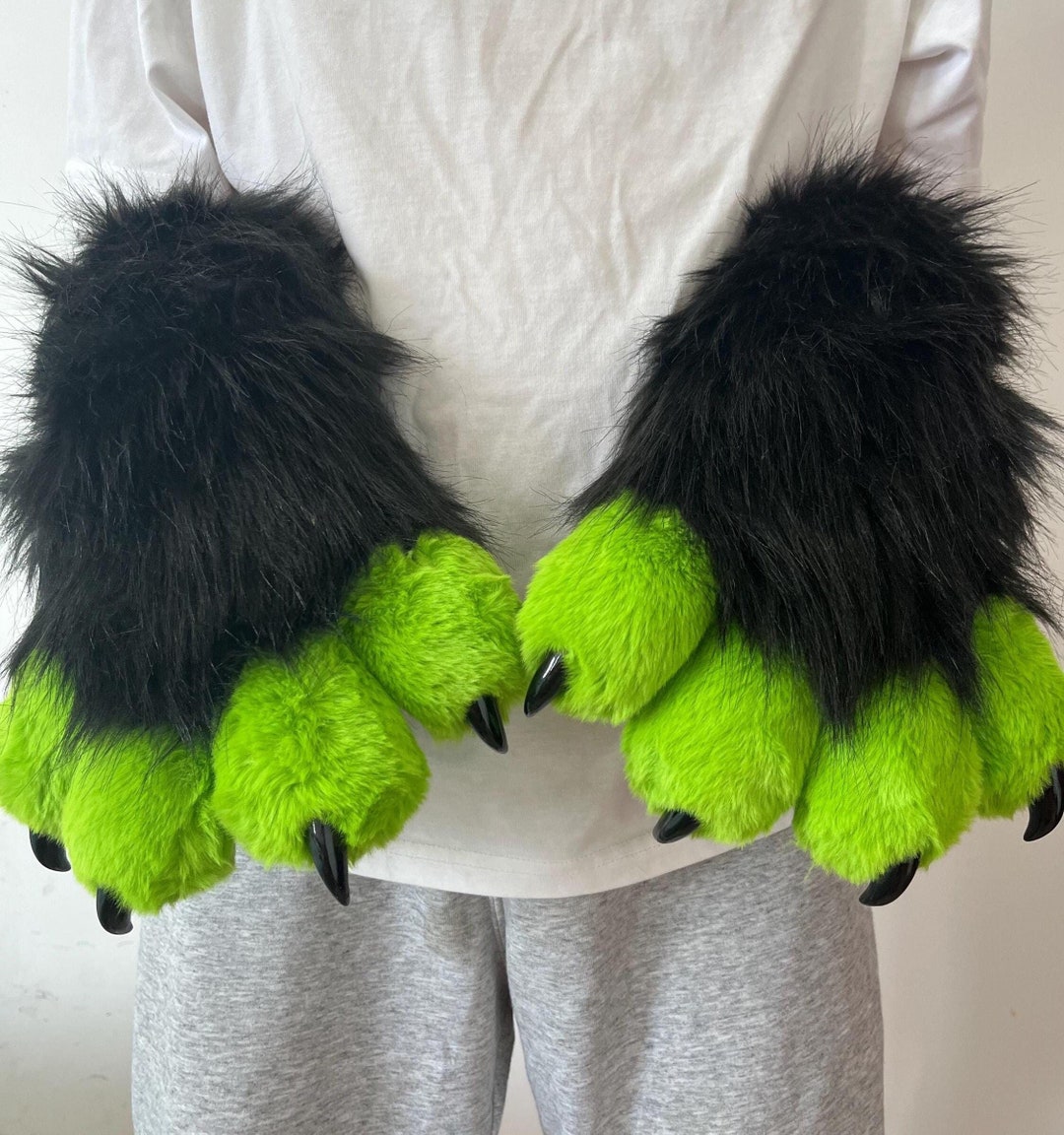 Custom Color Furrysuit Fluffy Puff Paws With Claws, Furry Costume ...