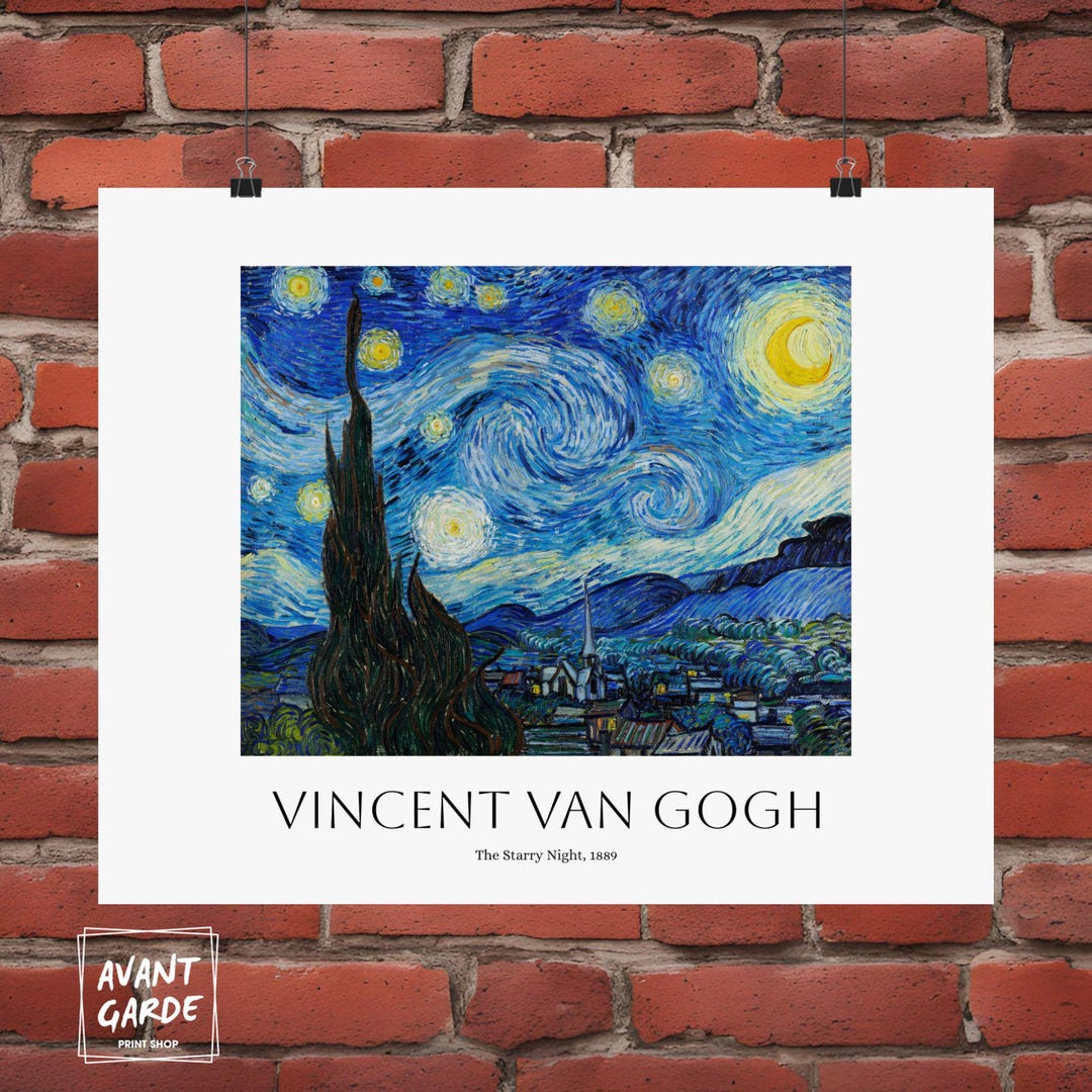 The Starry Night Poster - Vincent Van Gogh - Impressionism Wall Art ...