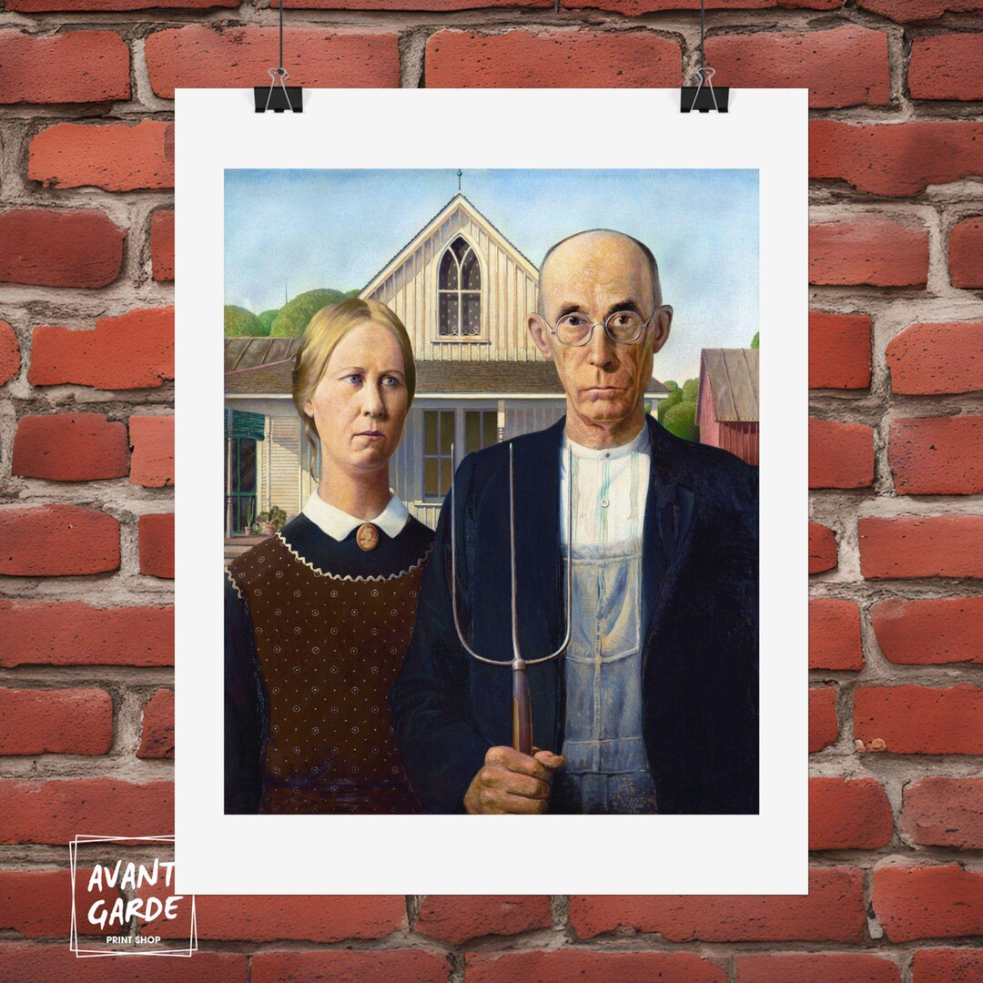 American Gothic Poster - Grant Wood Painting Print Americana ...