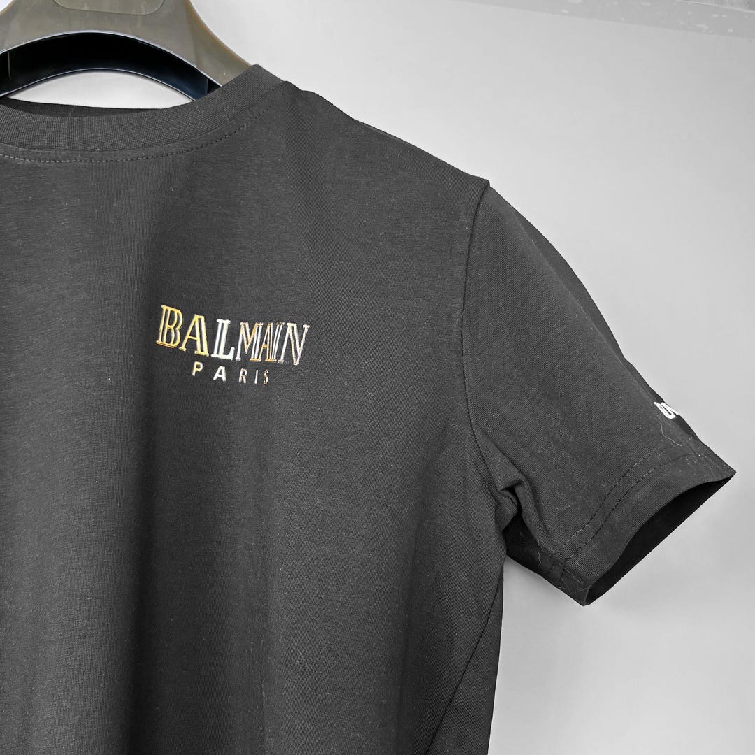 Duty PAID - Balmain Paris Golden Logo on Heart Black T-shirt Size XL - Etsy