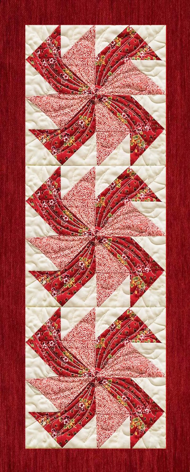 Peppermint Swirl Quilt Pattern: Printed Fabric Requirements, 16” X 40 ...