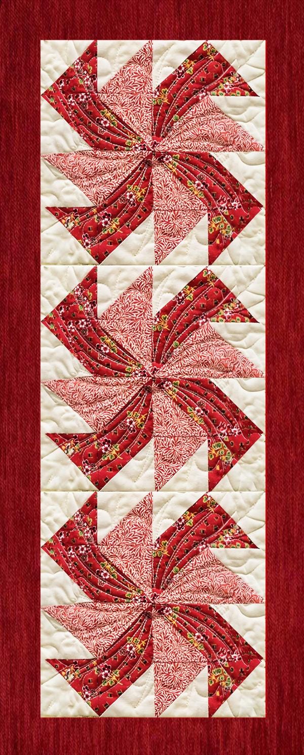 Peppermint Swirl Quilt Pattern: Printed Fabric Requirements, 16” X 40 ...