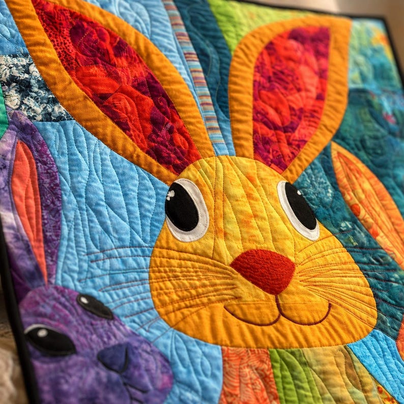 Rainbow Rabbits Quilt Pattern - Etsy