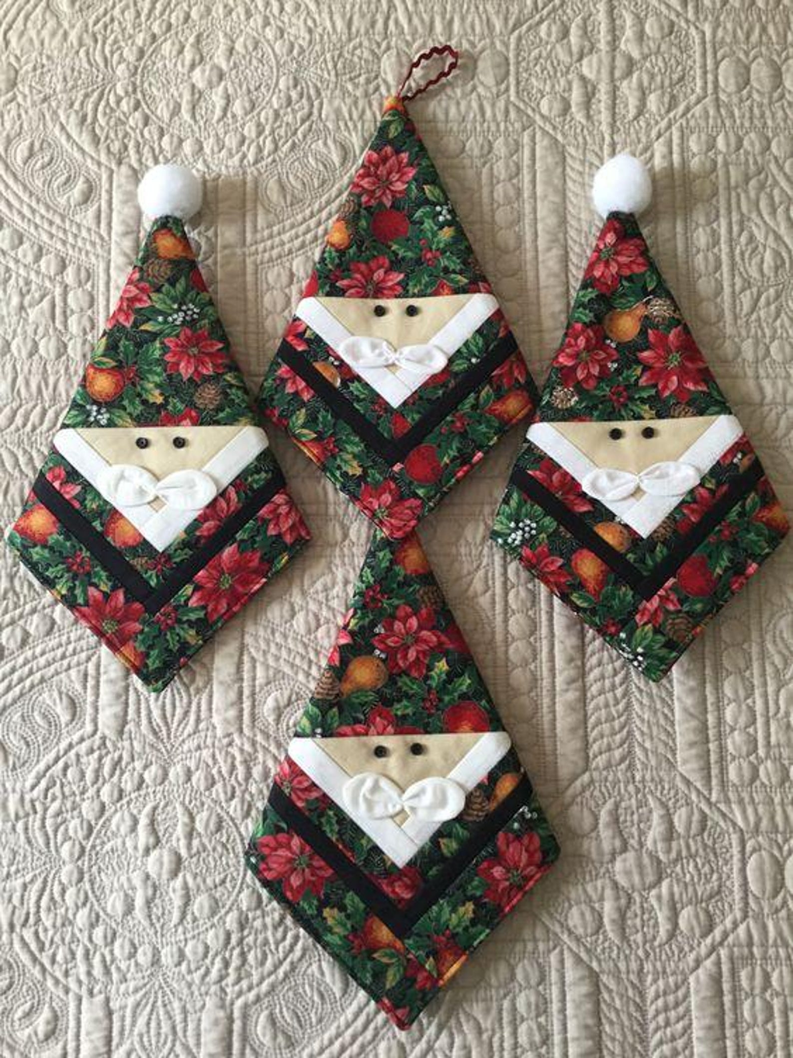 Poinsettia Santa Smiles - Etsy