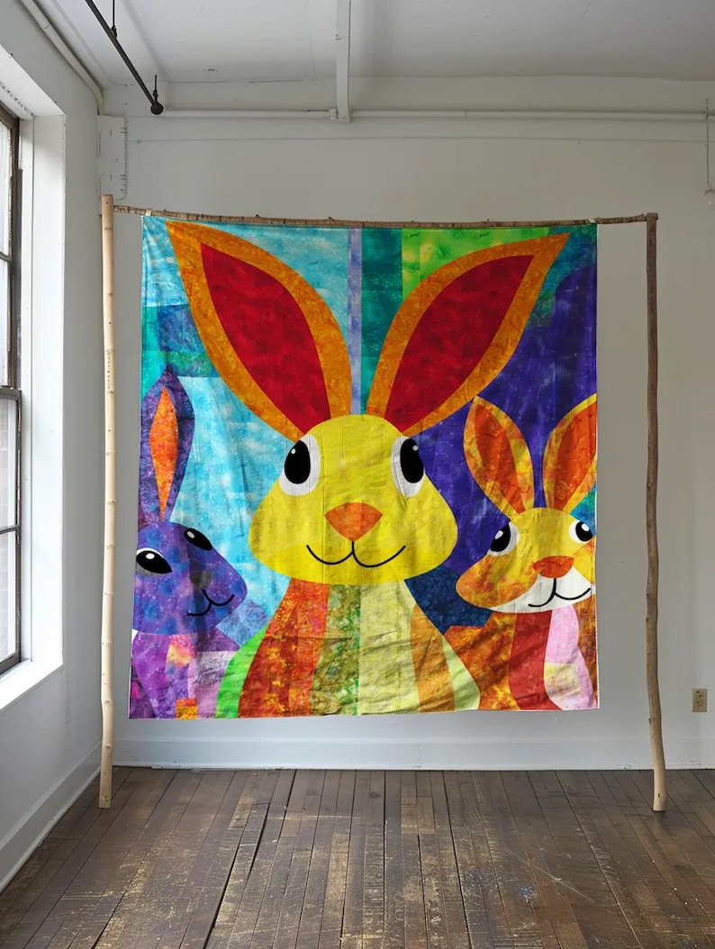 Rainbow Rabbits Quilt Pattern - Etsy