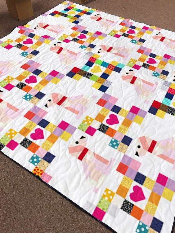 Puppy Love Patchwork Quilt Pattern - Etsy