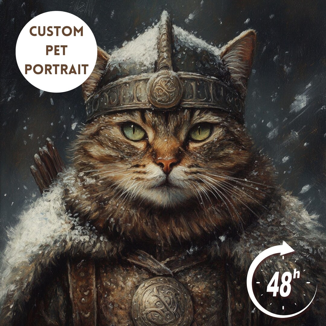Viking Pet Portrait, Viking Pet Artwork, Royal Pet Portrait ...