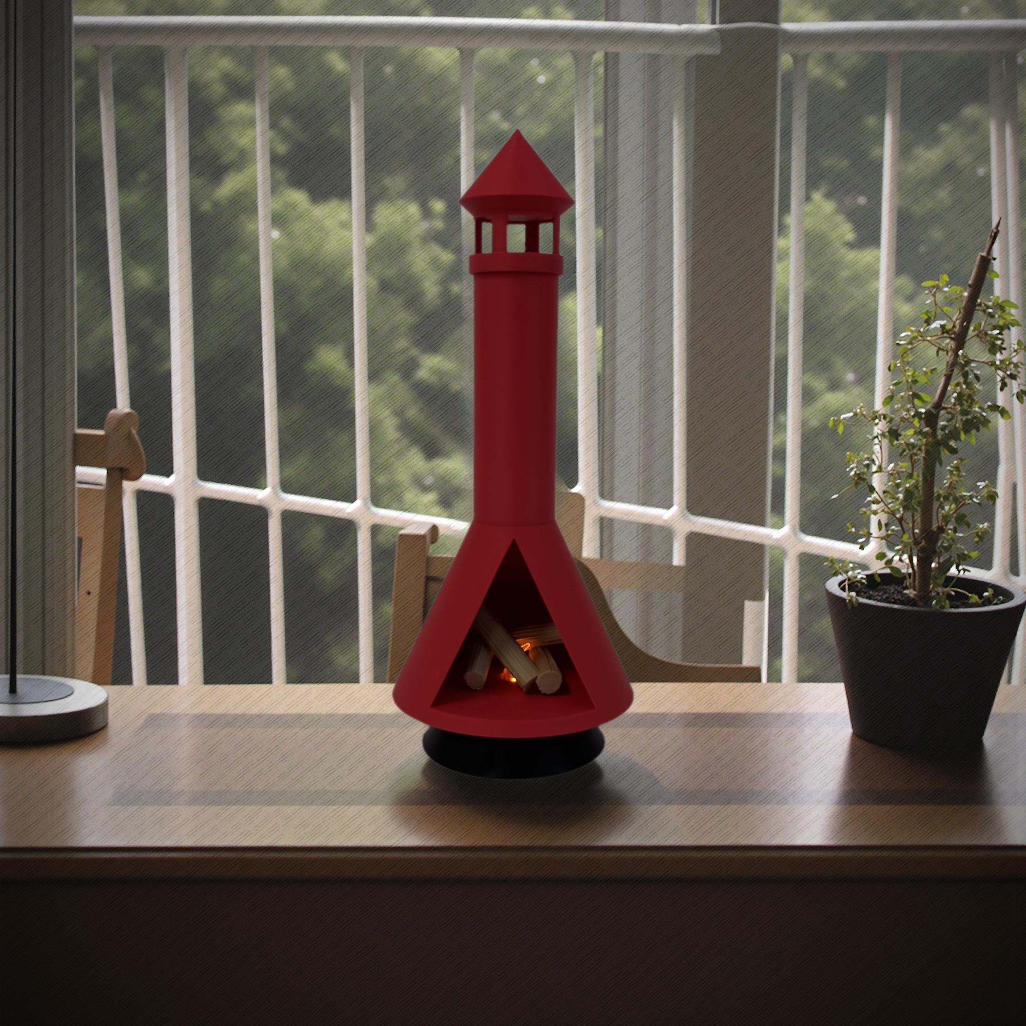 Mini Mid Century Fireplace Lamp, 3D Printed LED Night Light, Retro ...