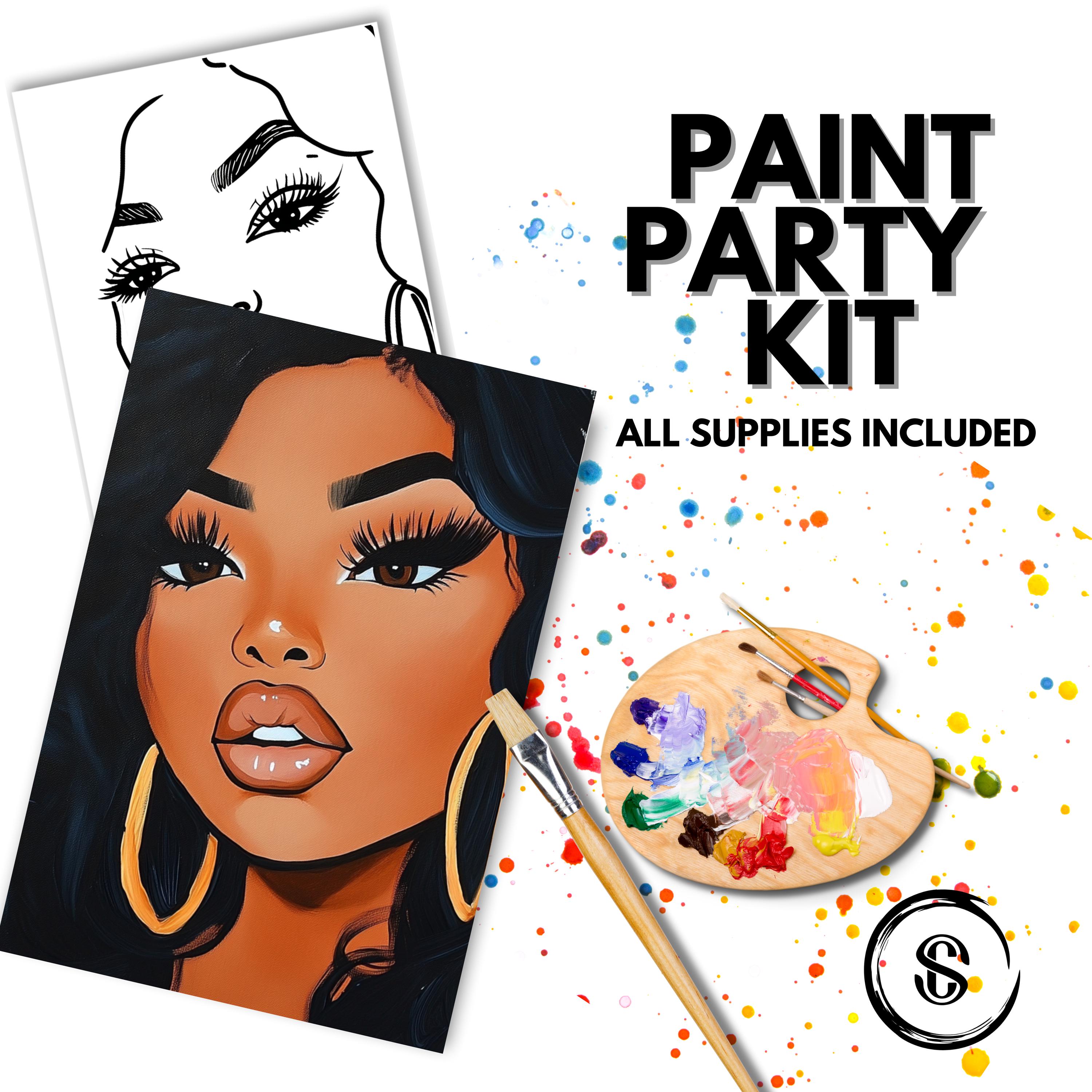 Girls Night Painting Kit, Black Women Art for Sip and Paint Parties - Etsy