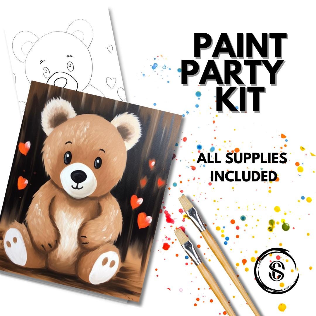 Valentine's Day DIY Paint Party, Paint Party, Adult Painting, Pre-drawn ...