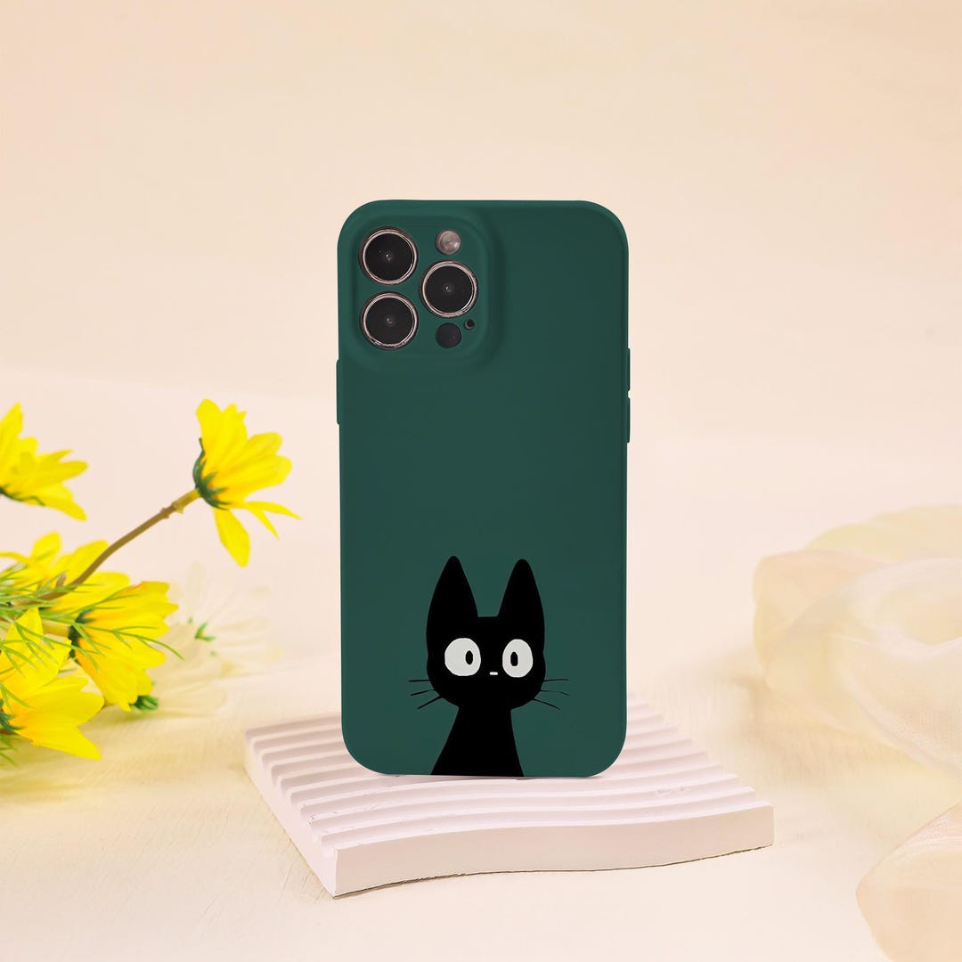 Cute Black Cat All Inclusive Lens Phone Case for iPhone 16e iPhone 16 ...