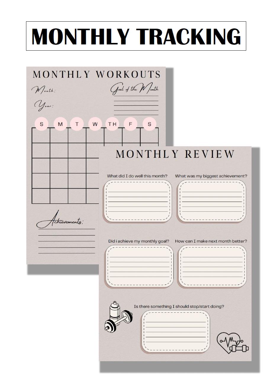 Women's Printable Fitness Journal Planner, Weight Loss, Strength ...