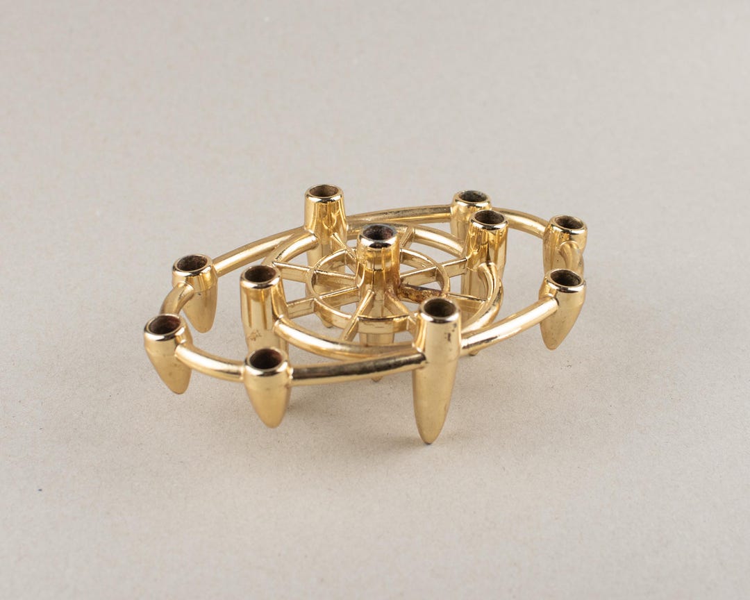 MCM Atomic Brass Mini Candle Holder - Etsy