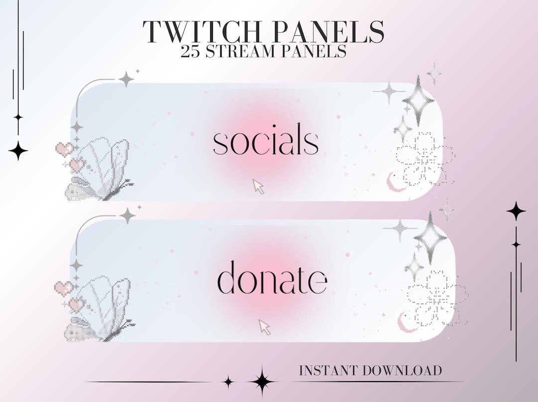 24 Y2K Twitch Panels | Pastel Kawaii Stream Panels | Cute Twitch About ...