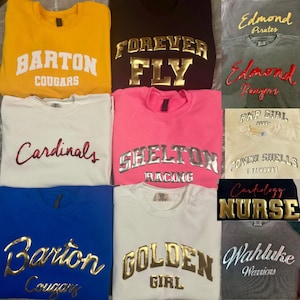Print Team Name Sweatshirt, Custom Puff, Personalized School Sweater ...