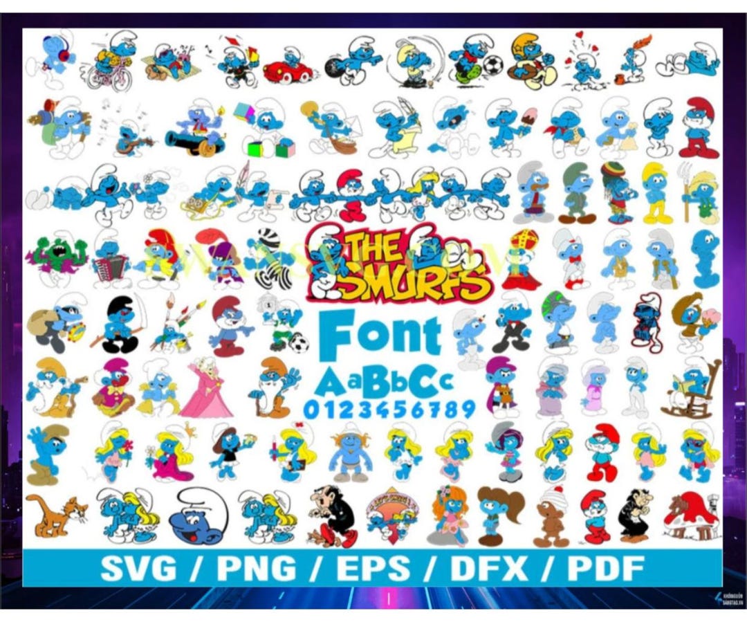 1030 Smurfs Bundle Svg, Smurfs Svg, Mega Bundle Smurfs Png, Smurfs Cut ...