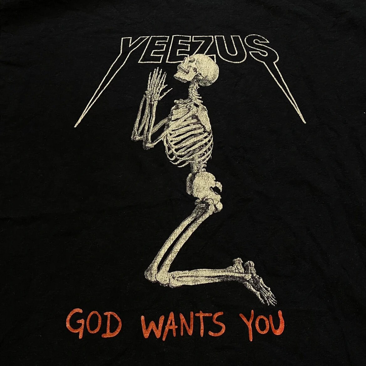 Vintage Kanye West Yeezus God Wants You Skeleton Tee Shirt sold by ...