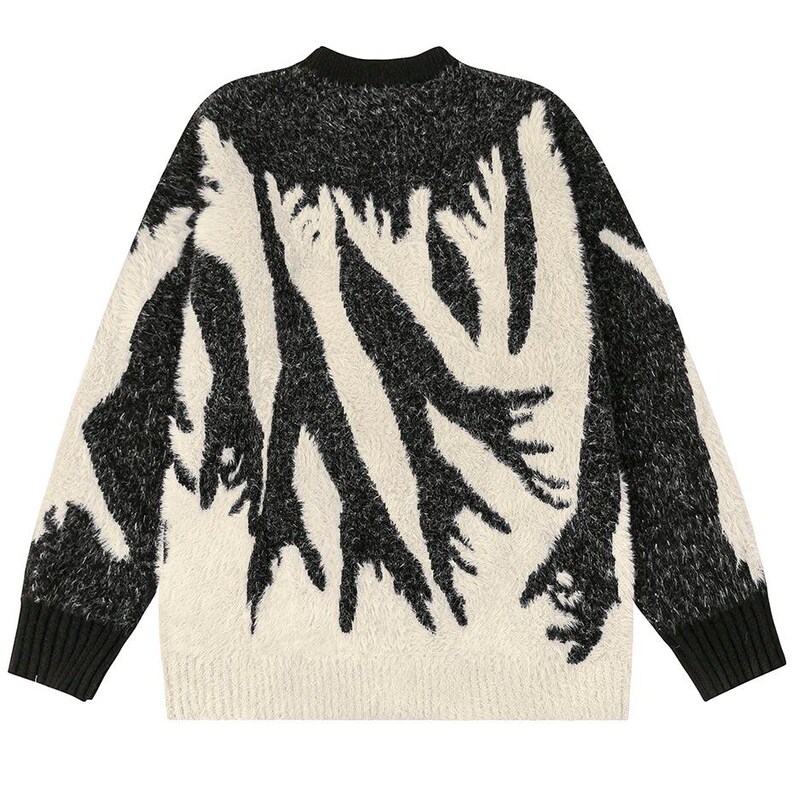 Men's Hip Hop Sweater Hands Graphic Loose Knit Jumper Streetwear ...