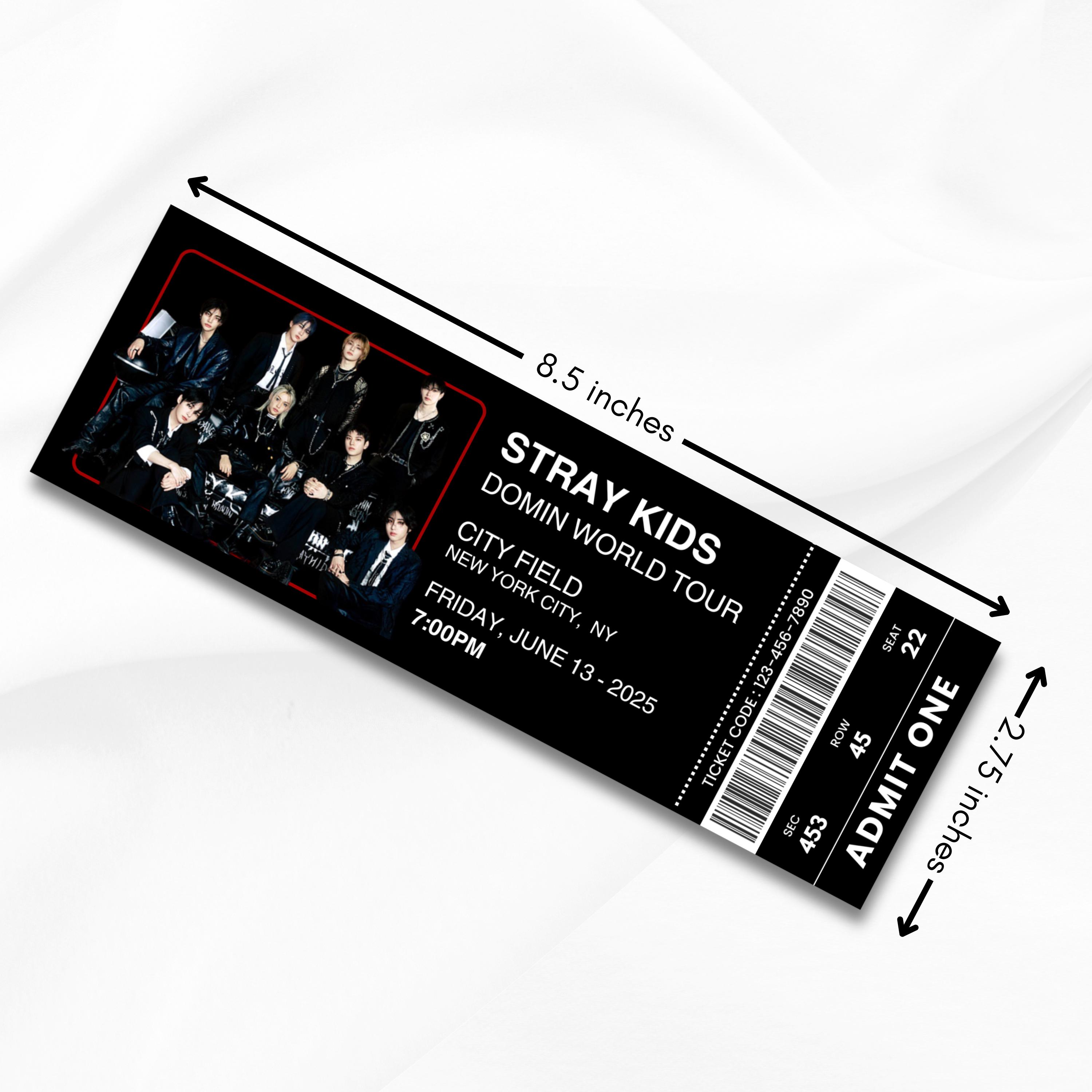 Editable Stray Kids Dominate Concert Ticket, World Tour 2025, Dominate World Tour North America ...