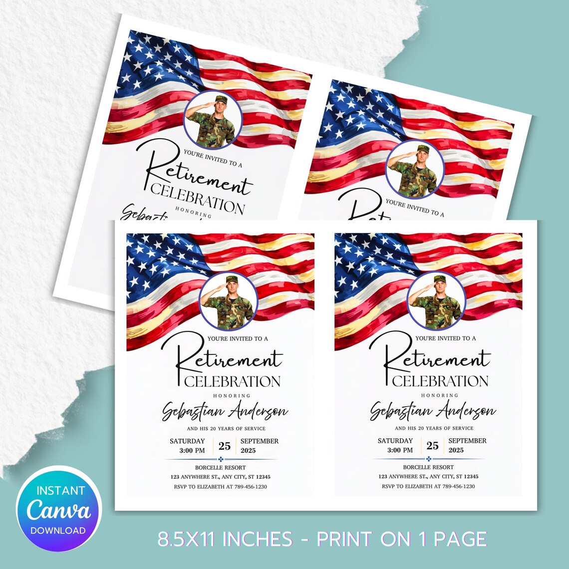Military Retirement Celebration Invitation, Retirement Party Invite ...