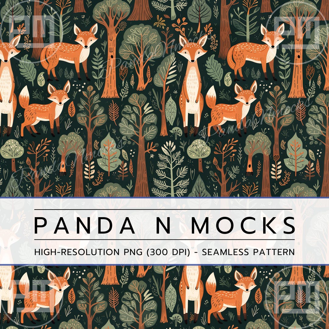 Woodland Animals and Trees Seamless Pattern | Fox and Forest Pattern ...