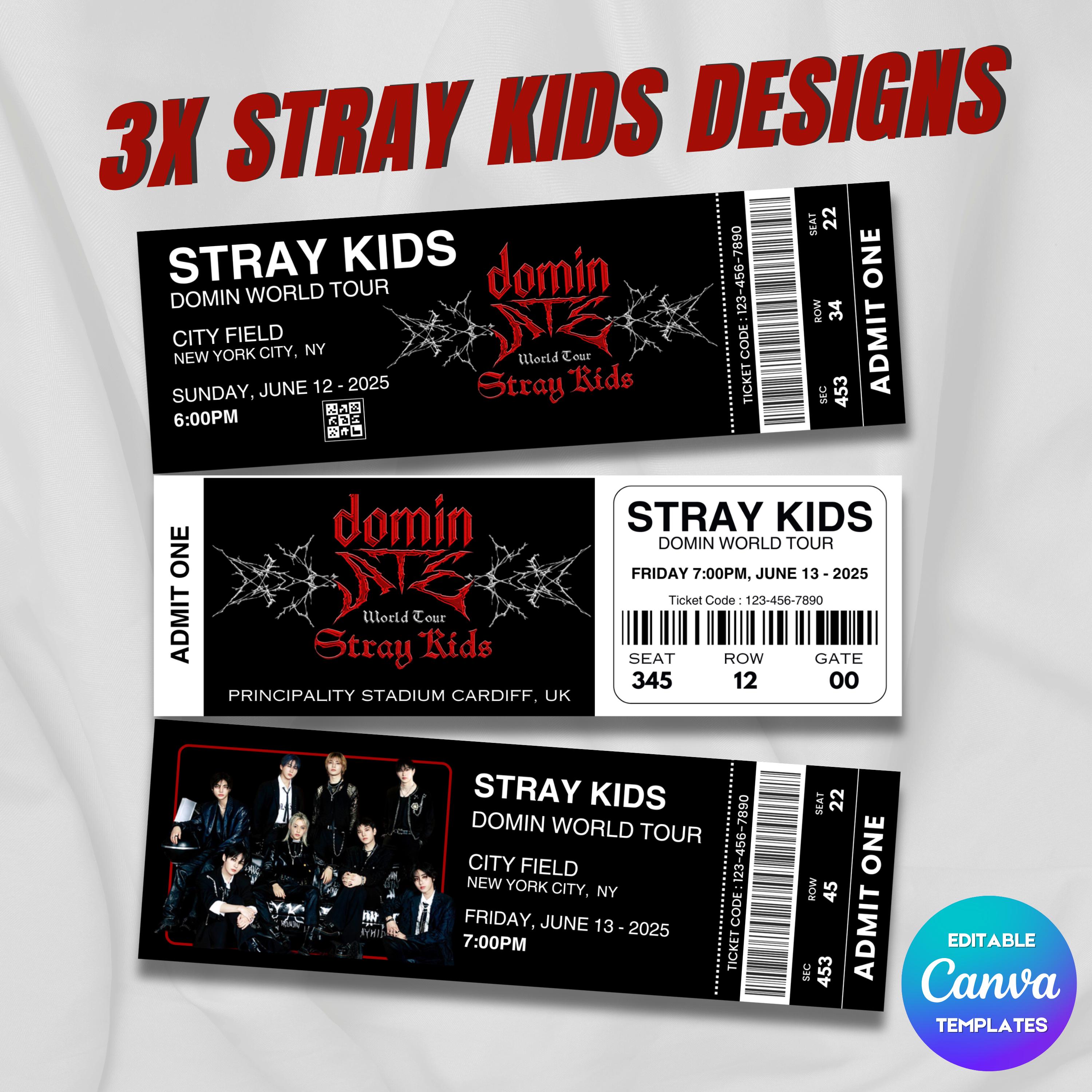 Editable Stray Kids Dominate Concert Ticket, World Tour 2025, Dominate World Tour North America ...