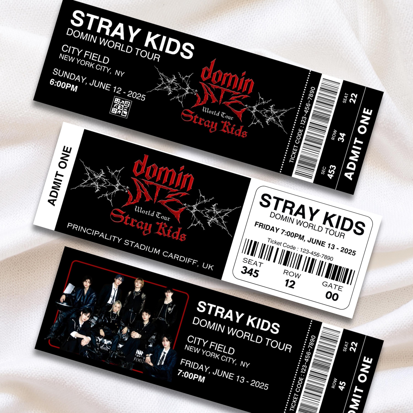 Editable Stray Kids Dominate Concert Ticket, World Tour 2025, Dominate ...