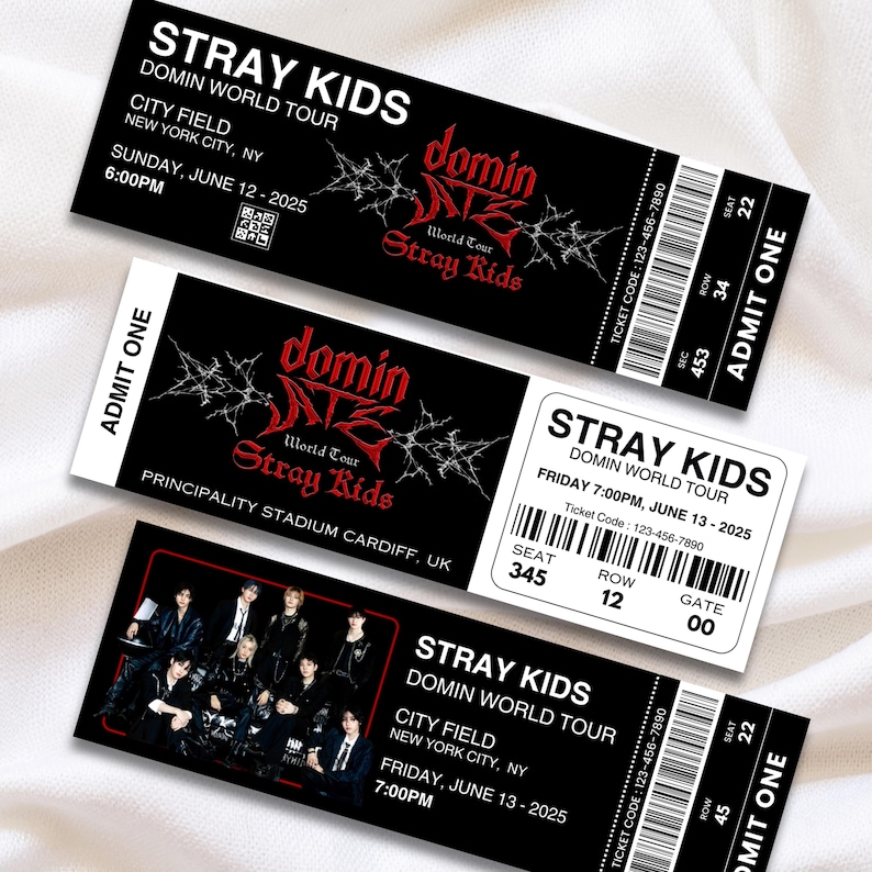 Editable Stray Kids Dominate Concert Ticket, World Tour 2025, Dominate World Tour North America ...