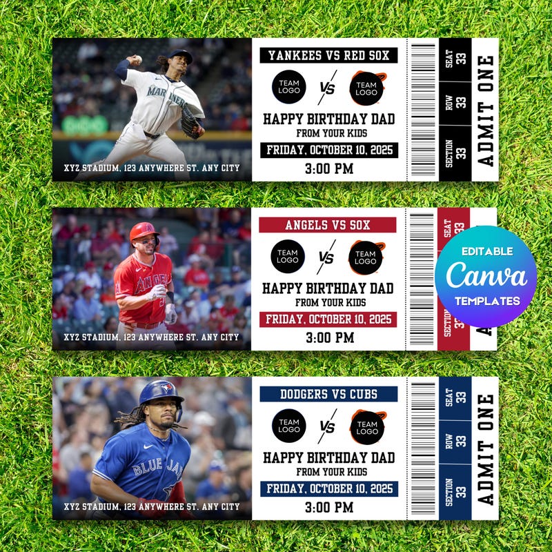 Baseball Ticket - Etsy