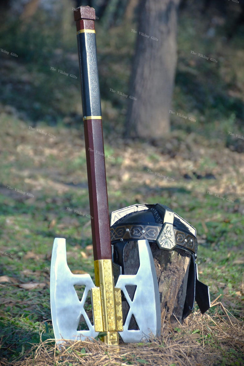 Handcrafted Gimli Battle Axe & Helmet: Viking Fantasy Collectors Axe - Etsy