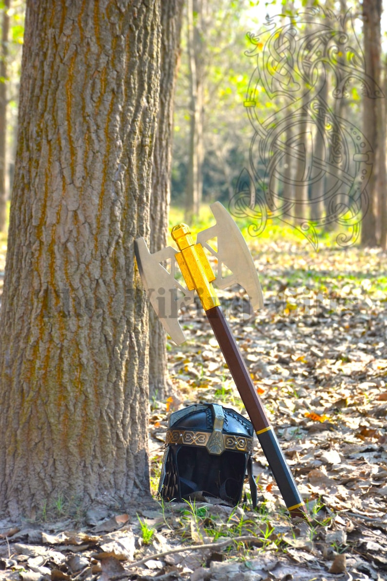 Handcrafted Gimli Battle Axe & Helmet: Viking Fantasy Collectors Axe - Etsy