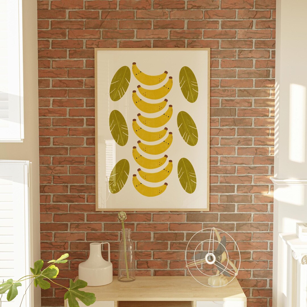 Go Bananas, Funky Wall Art, Banana Print, Hand Drawn Poster, Printed ...