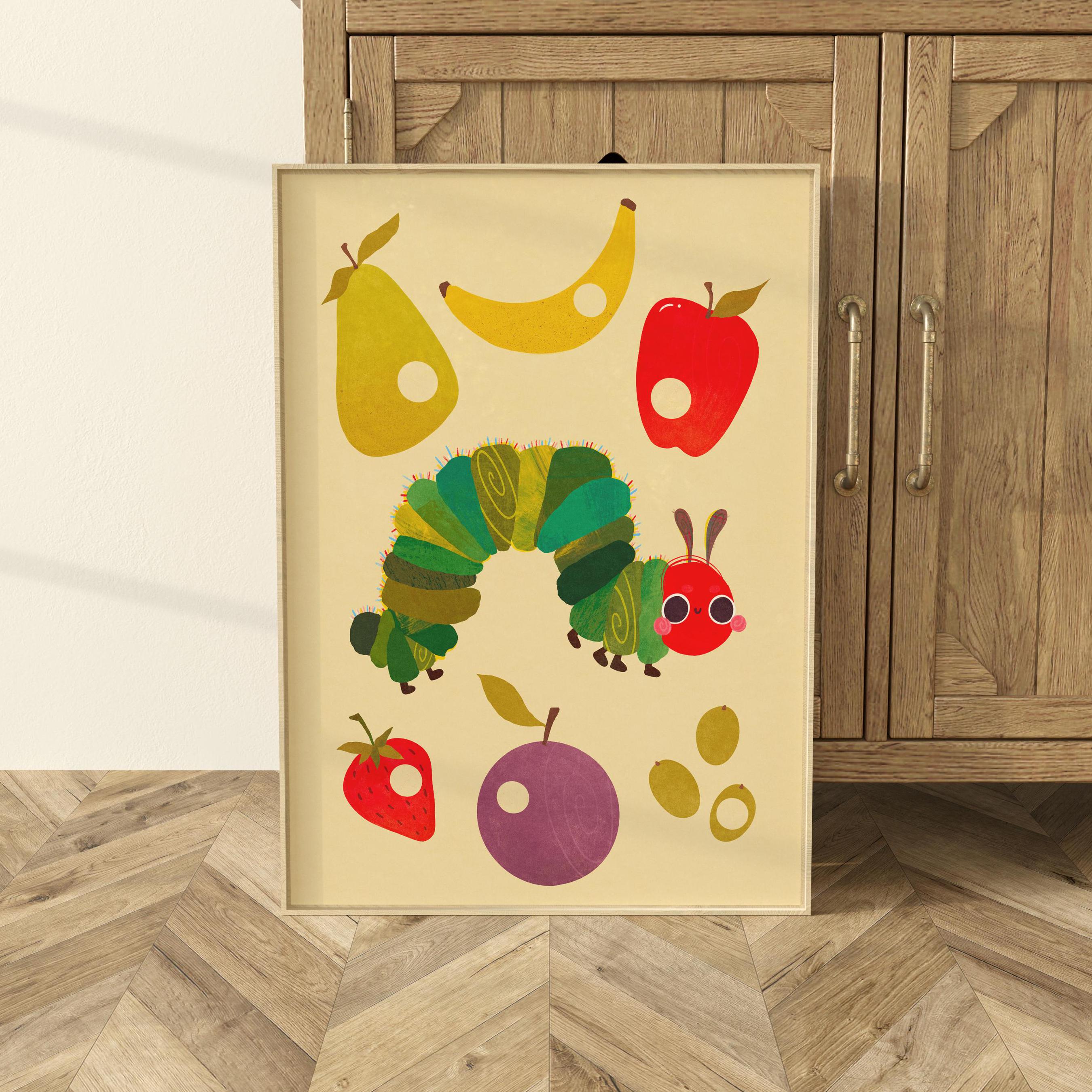 The Very Hungry Caterpillar Inspired, Children's Book Print ...