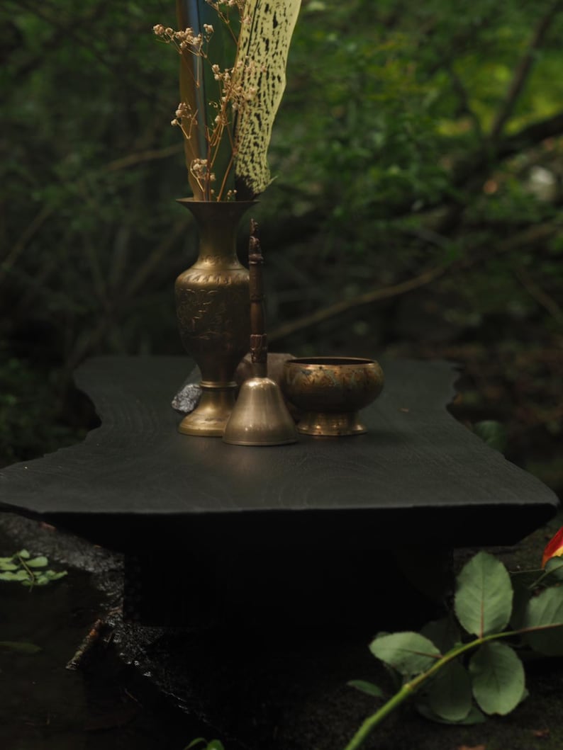 Ceremonial Altar Table, Handcrafted Yakitsuki Shou Sugi Ban Wabi Sabi ...