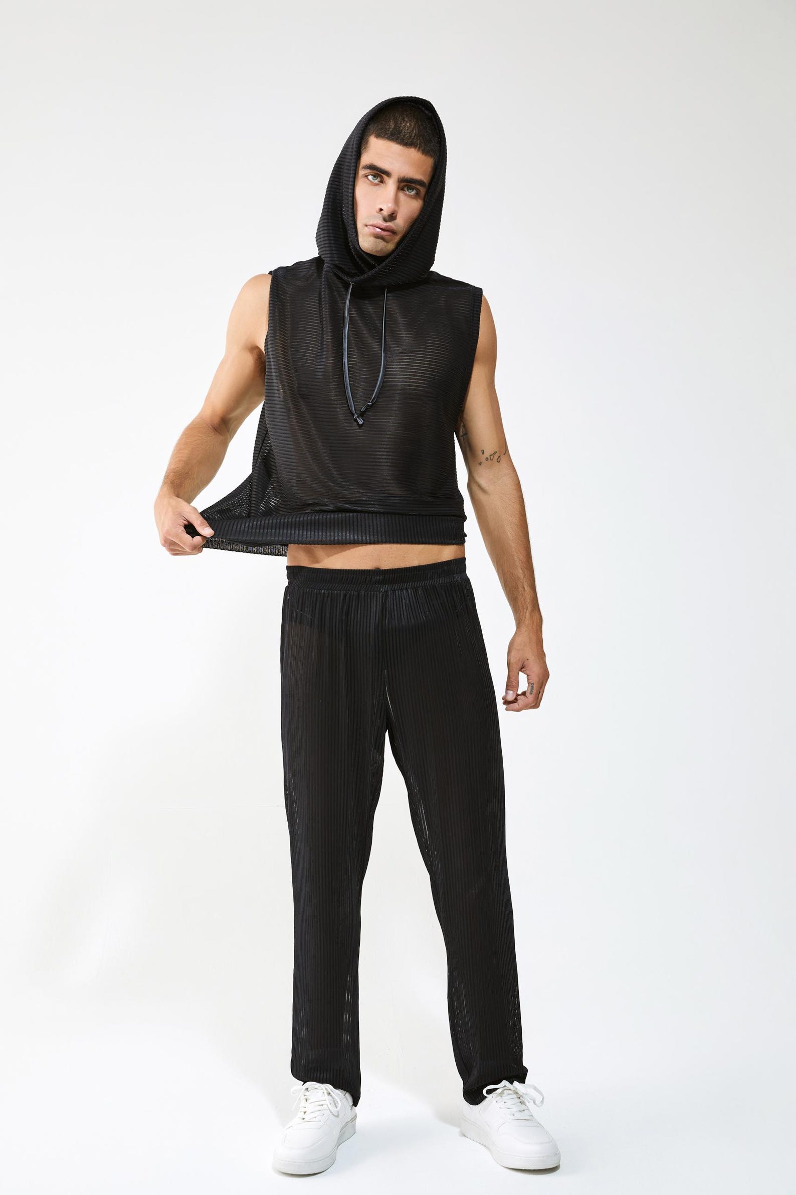 Men’s Black Sheer Pants – Translucent Loose Trousers, Lightweight ...
