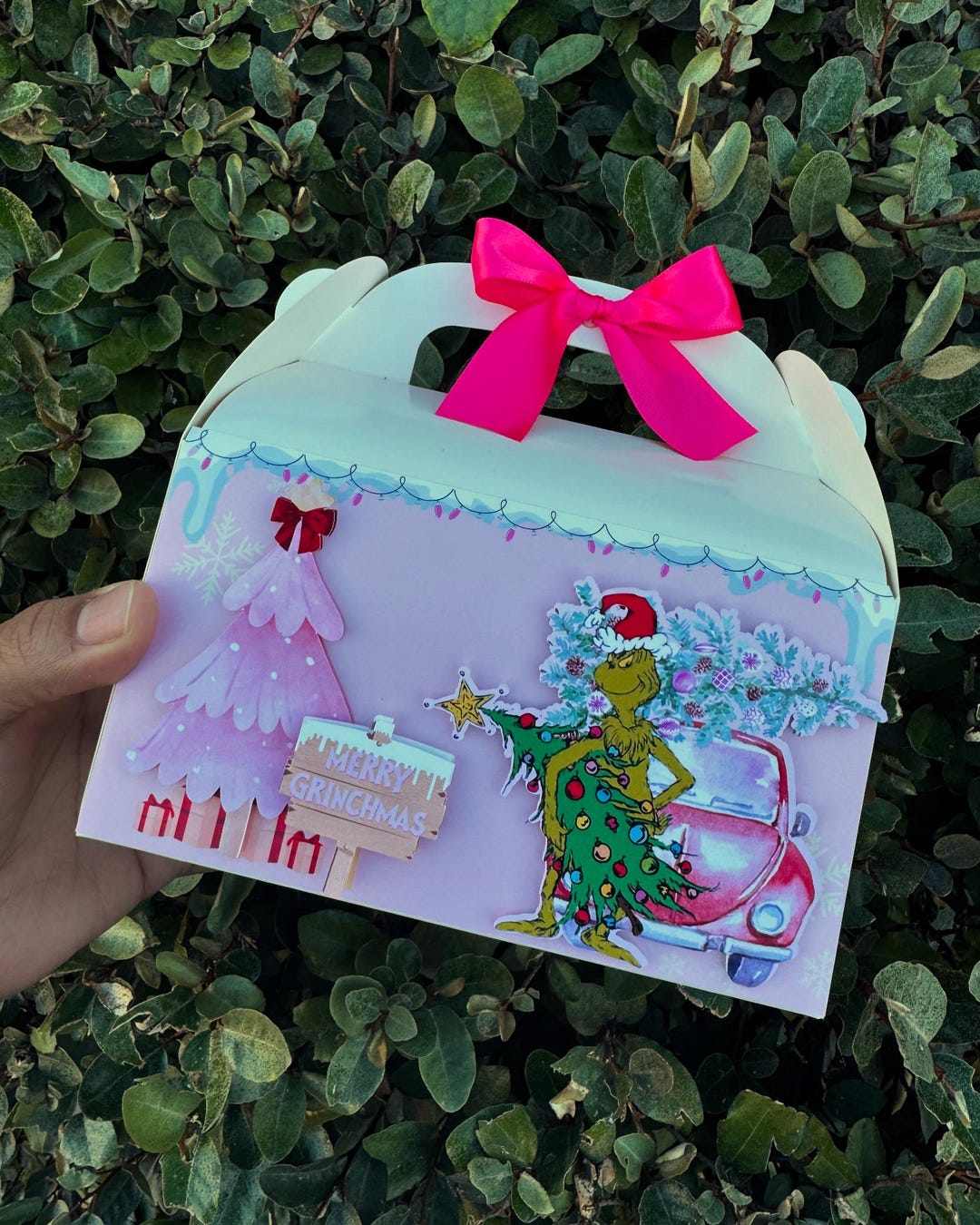 Pink Grinch Treat Box/gable Box - Etsy