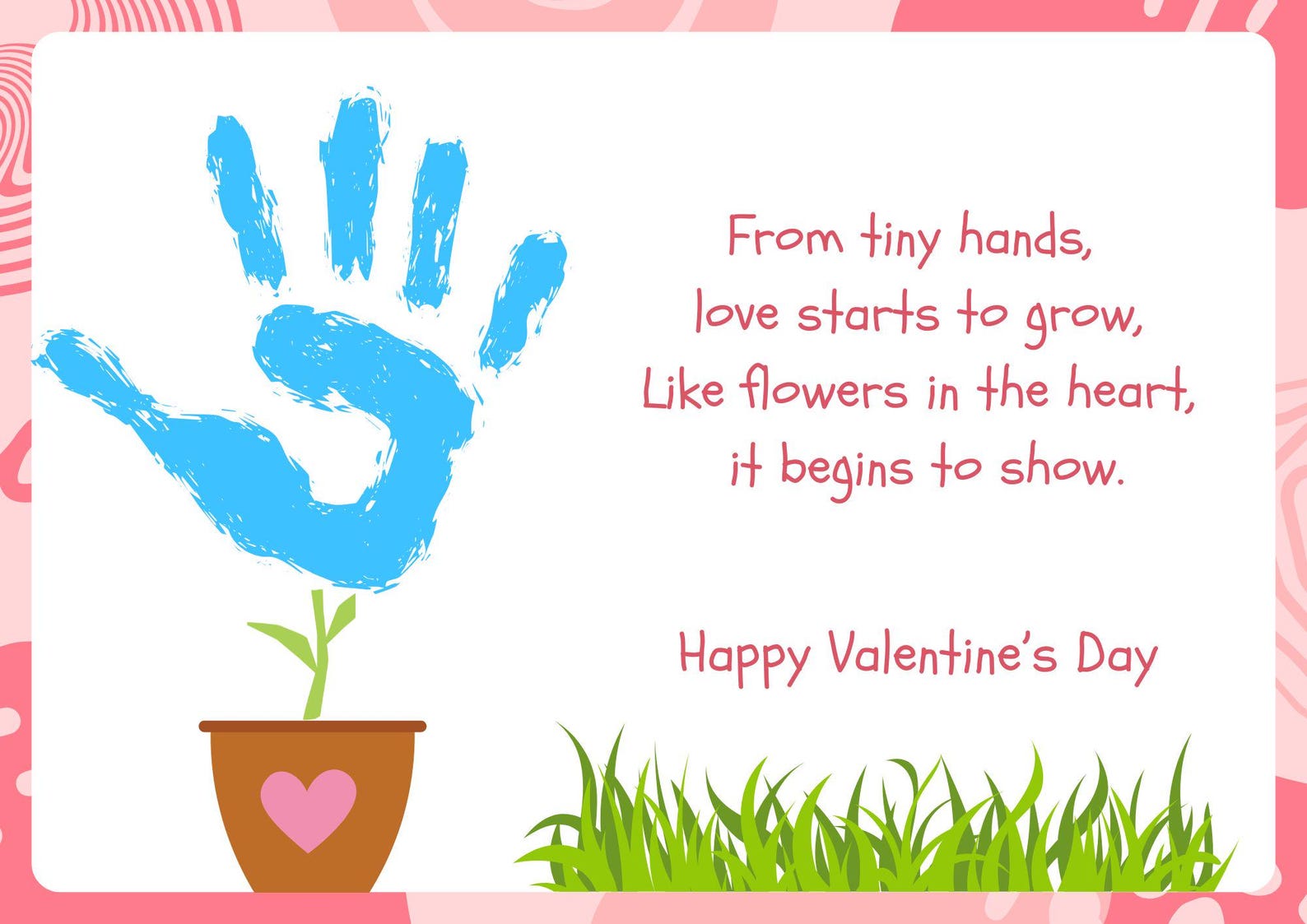 Preschool & Kindergarten Handprint Valentine's Day Keepsake - Etsy