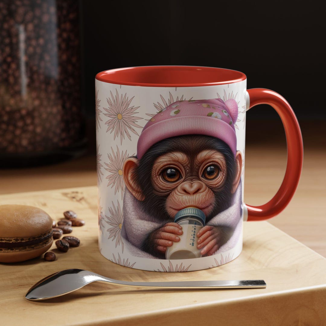 Adorable Baby Chimp Mug Cute Baby Chimp Design, Coffee Mug, Gift for ...