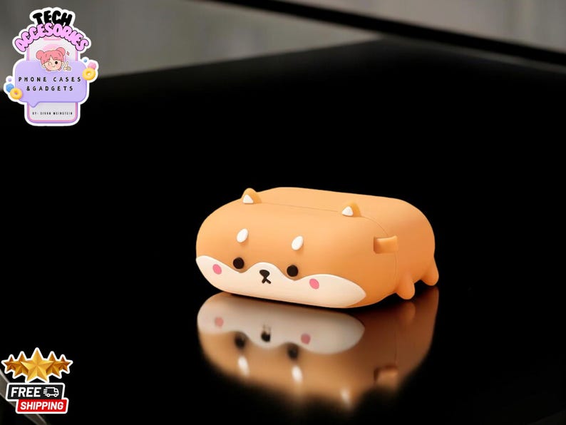 Cute Dog Earbud Case | Fun Silicone Cover | Wireless Earphones Pouch ...