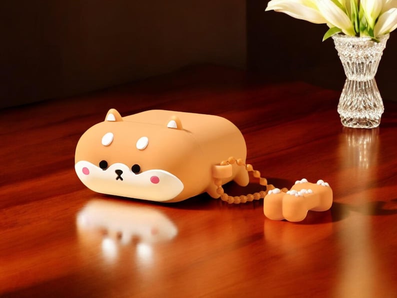 Cute Dog Earbud Case | Fun Silicone Cover | Wireless Earphones Pouch ...