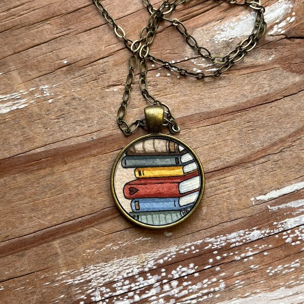 Book Pendant Necklace - Etsy