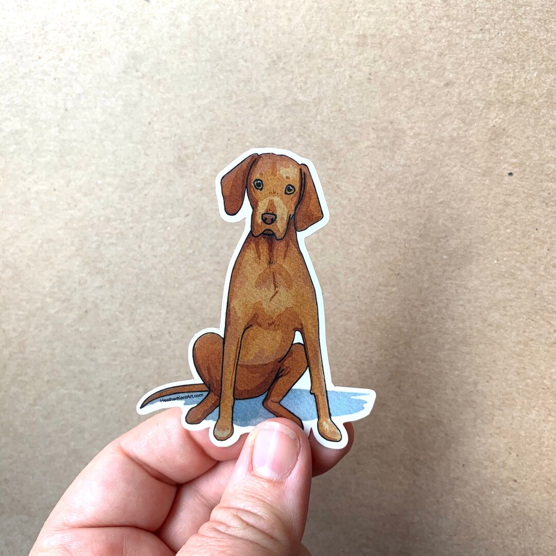 Vizsla Art Sticker, Dog Breeds Sticker Decal, Dog Vinyl Sticker, 3inch ...