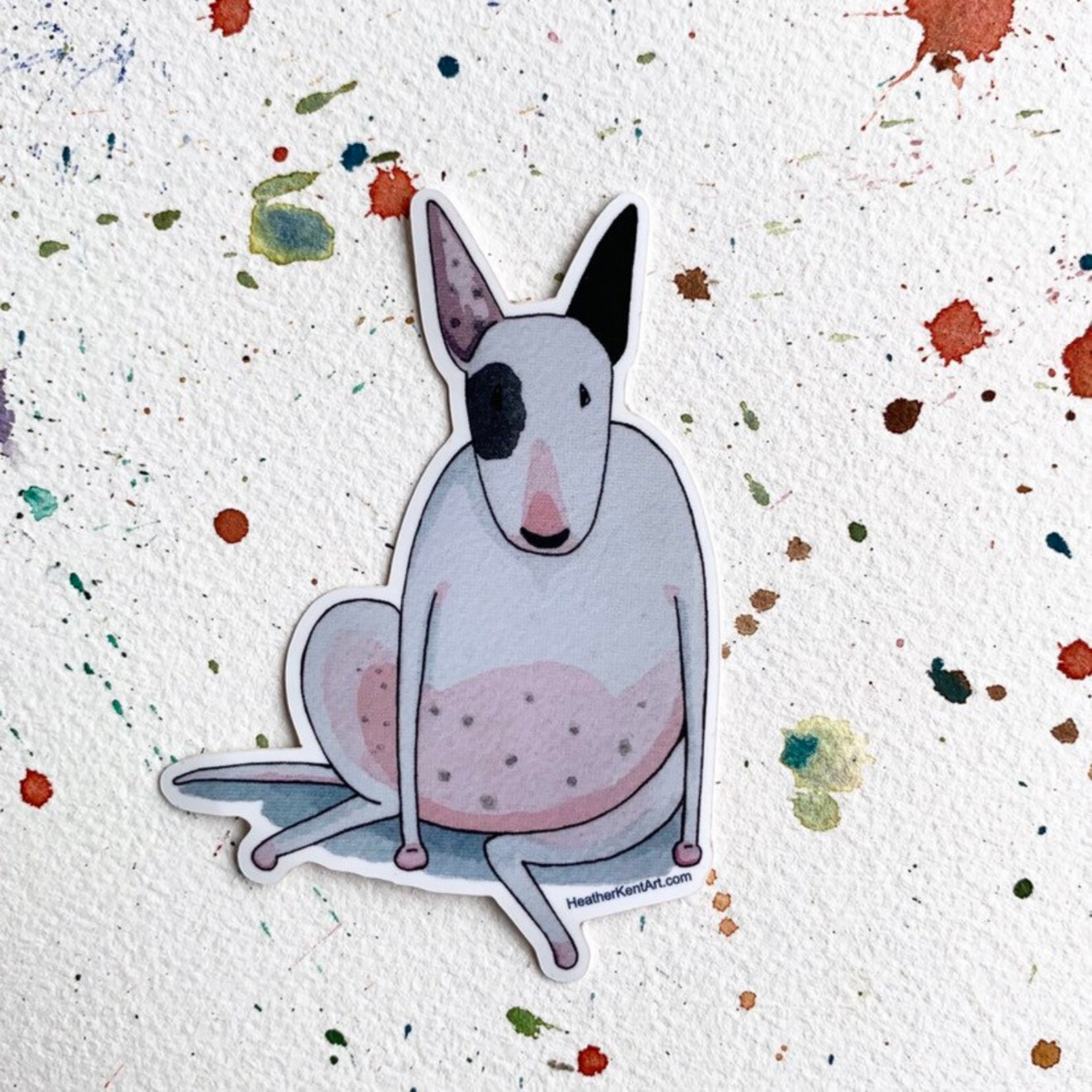 Bull Terrier Sticker Dog Vinyl Sticker 3inch Doggos FREE | Etsy